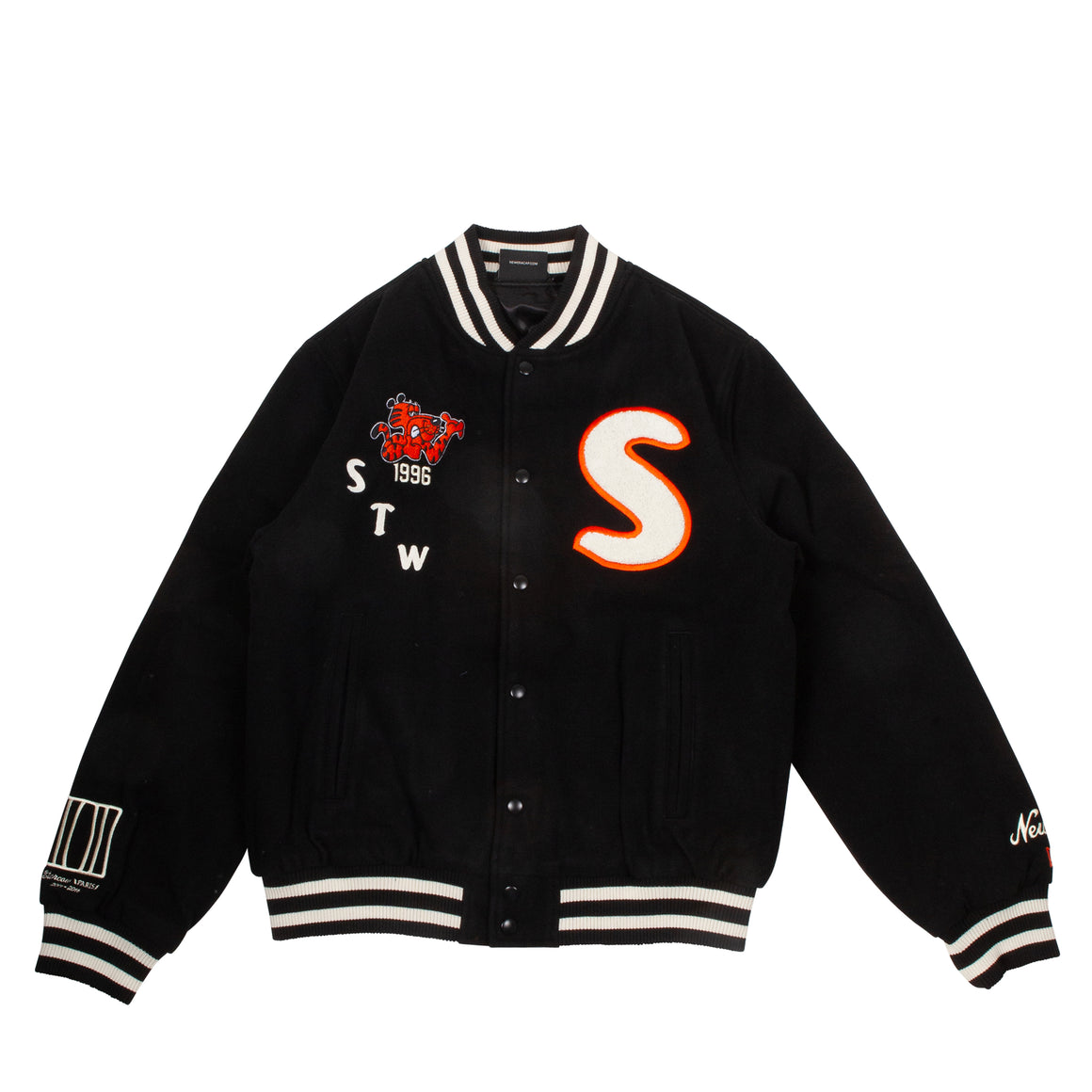 X STARCOW Tiger Wool Varsity Jacket Black | Starcowparis